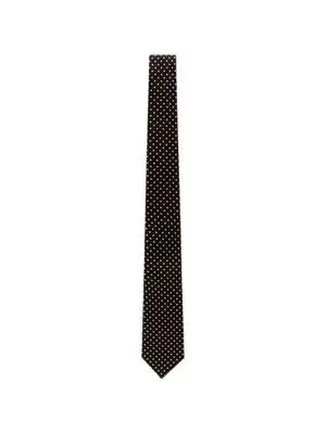 TOM FORD Micro-check Tie - Black
