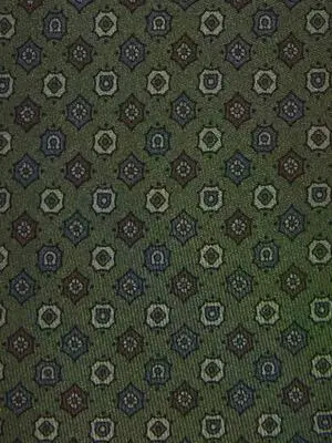 FERRAGAMO Micro Pattern Silk Neck Ties - Green