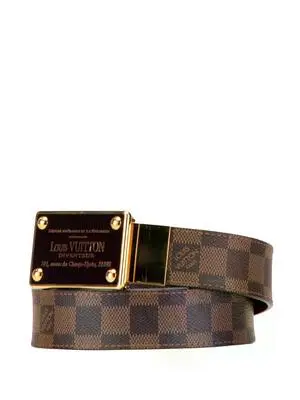 LOUIS VUITTON 2008 Damier Ebene Inventeur Reversible Belt