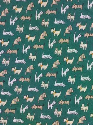 FERRAGAMO Dogs Print Silk Neck Tie - Green