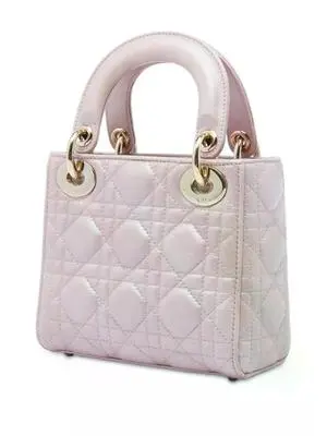 Dior 2017 Mini Iridescent Lambskin Cannage Lady Satchel