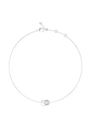 Guess Blooming Pavé Interlocking-link Necklace - Silver
