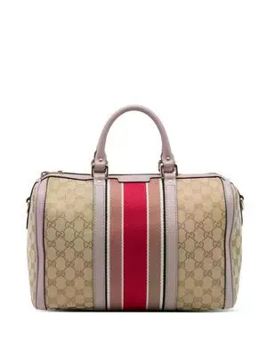 Gucci 2016-2026 Medium Gg Canvas Web Joy Boston Bag Satchel - Neutrals