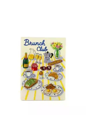 OLYMPIA LE-TAN Brunch Club Embroidered Clutch Bag - Yellow