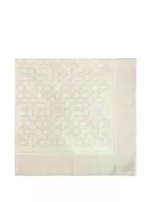COACH Monogram-print Silk Scarf - Neutrals