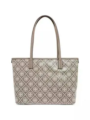 Tory Burch T Monogram Coated Jacquard Small Zip Tote