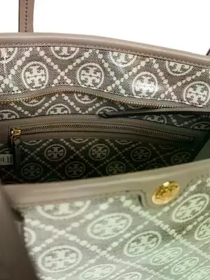 Tory Burch T Monogram Coated Jacquard Small Zip Tote