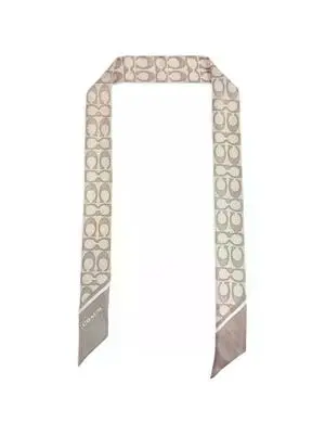 COACH Signature-print Silk Scarf - Neutrals