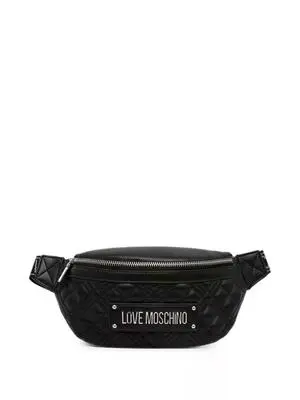 Moschino Quilted Logo Plaque Belt Bag