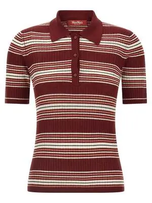 Max Mara Striped Silk And Wool Polo Shirt - Multicolor