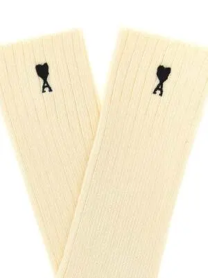 AMI Paris De Coeur Socks - White