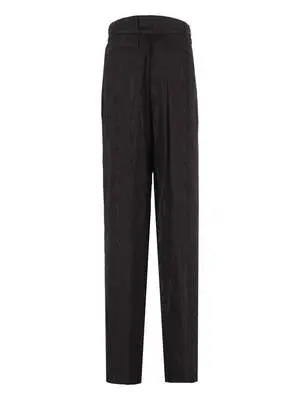 Dries Van Noten High-waisted Trousers Moiré Motif