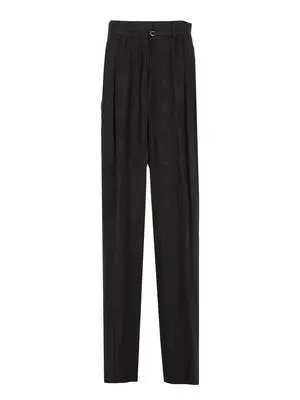 Dries Van Noten High-waisted Moiré Motif Trousers - Black