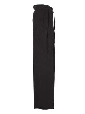 Dries Van Noten High-waisted Moiré Motif Trousers - Black