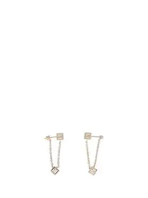 Fendi Bronze Drop Earrings With Ff Logo - Gold