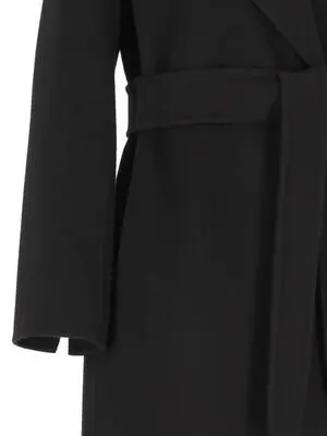 Max Mara Poldo Wool Drap Dressing Gown Coat - Black