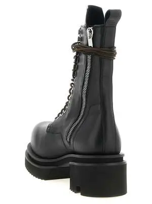Rick Owens Lace Up Bogun' Combat Boots