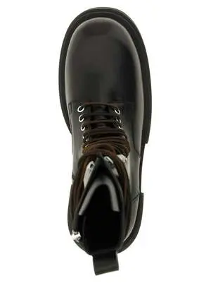 Rick Owens Lace Up Bogun' Combat Boots