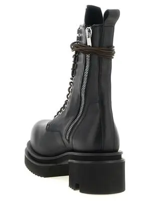 Rick Owens Lace Up Bogun Combat Boots