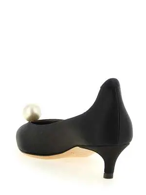 Magda Butrym Silk Blend Pearl Pumps - Black