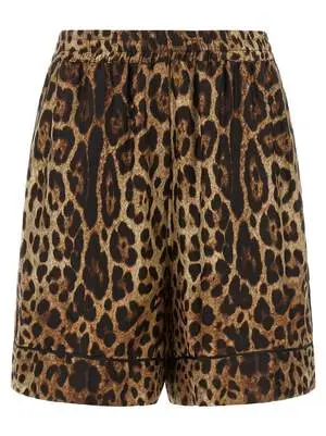 DOLCE & GABBANA DOLCE & GABBANA Silk Satin Animal Print Shorts
