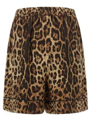 Dolce & Gabbana Silk Satin Animal Print Shorts