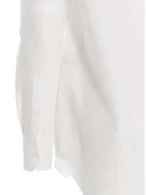Thom Browne Logo Pussy Bow Blouse