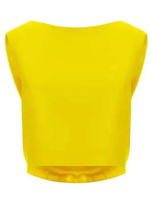 Balenciaga Draped Crop Top - Yellow