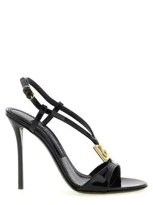 Dolce & Gabbana Keira Patent Leather Sandals - Black