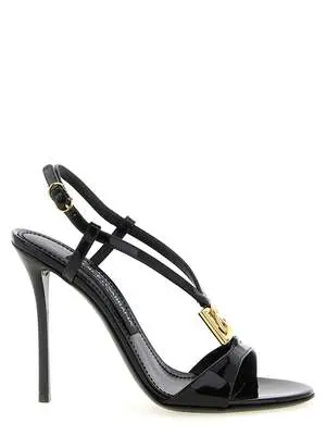 Dolce & Gabbana Keira Patent Leather Sandals - Black