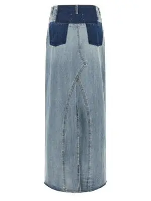 MAISON MARGIELA Deconstructed Two-tone Denim Skirt - Blue