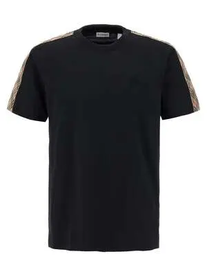 Burberry Burberry Men Check Tape T-Shirt Black