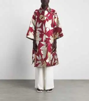 Eskandar Cotton-silk Jacquard A-line Shacket