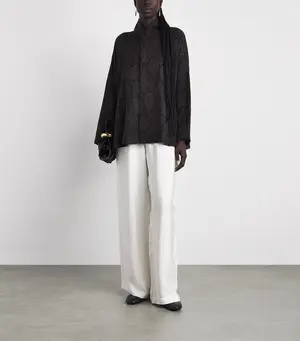 Eskandar Silk Double-stand Collar Shirt
