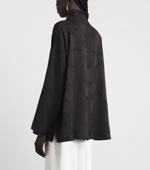 Eskandar Silk Double-stand Collar Shirt