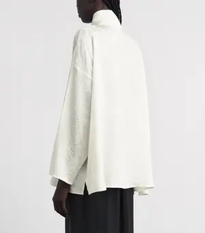 Eskandar Silk Double-stand Collar Shirt