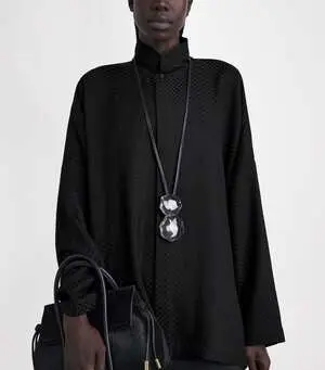 Eskandar Silk Double-stand Collar Shirt