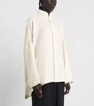 Eskandar Silk Double-stand Collar Shirt