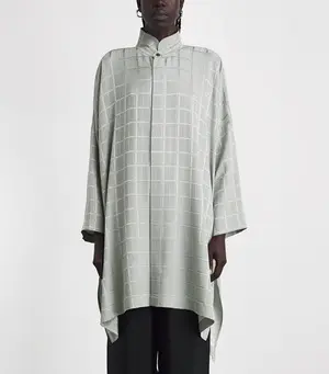 Eskandar Silk Double-stand Collar Shirt