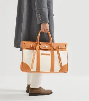Brunello Cucinelli Grained Leather Country Holdall
