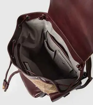 Brunello Cucinelli Leather-trim Backpack