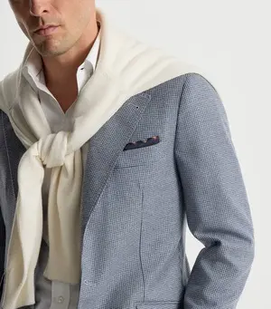 Brunello Cucinelli Silk Medallion Pocket Square - Blue
