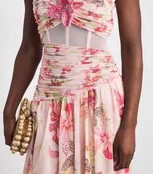 PatBO Chiffon Orchid Bloom Maxi Dress