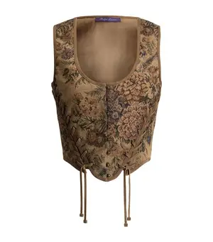 Ralph Lauren Sleeveless Thurlow Corset Top - Brown