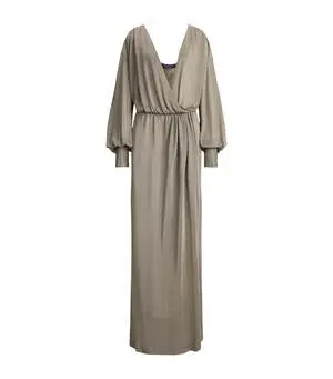 Ralph Lauren Metallic Jersey Stefanie Maxi Dress