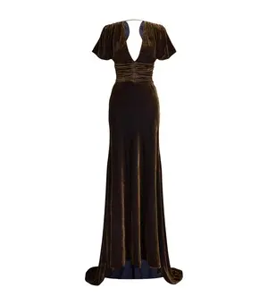 Ralph Lauren Velvet Charisse Gown - Brown