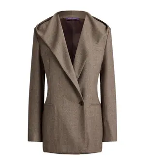 Ralph Lauren Wool Hooded Single-breasted Blazer - Brown