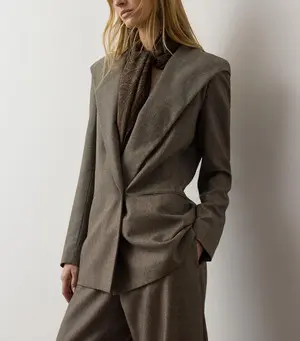 Ralph Lauren Wool Hooded Single-breasted Blazer