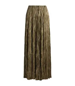 Ralph Lauren Pleated Maxi Skirt - Silver