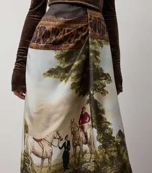 Ralph Lauren Silk Debbie Midi Skirt